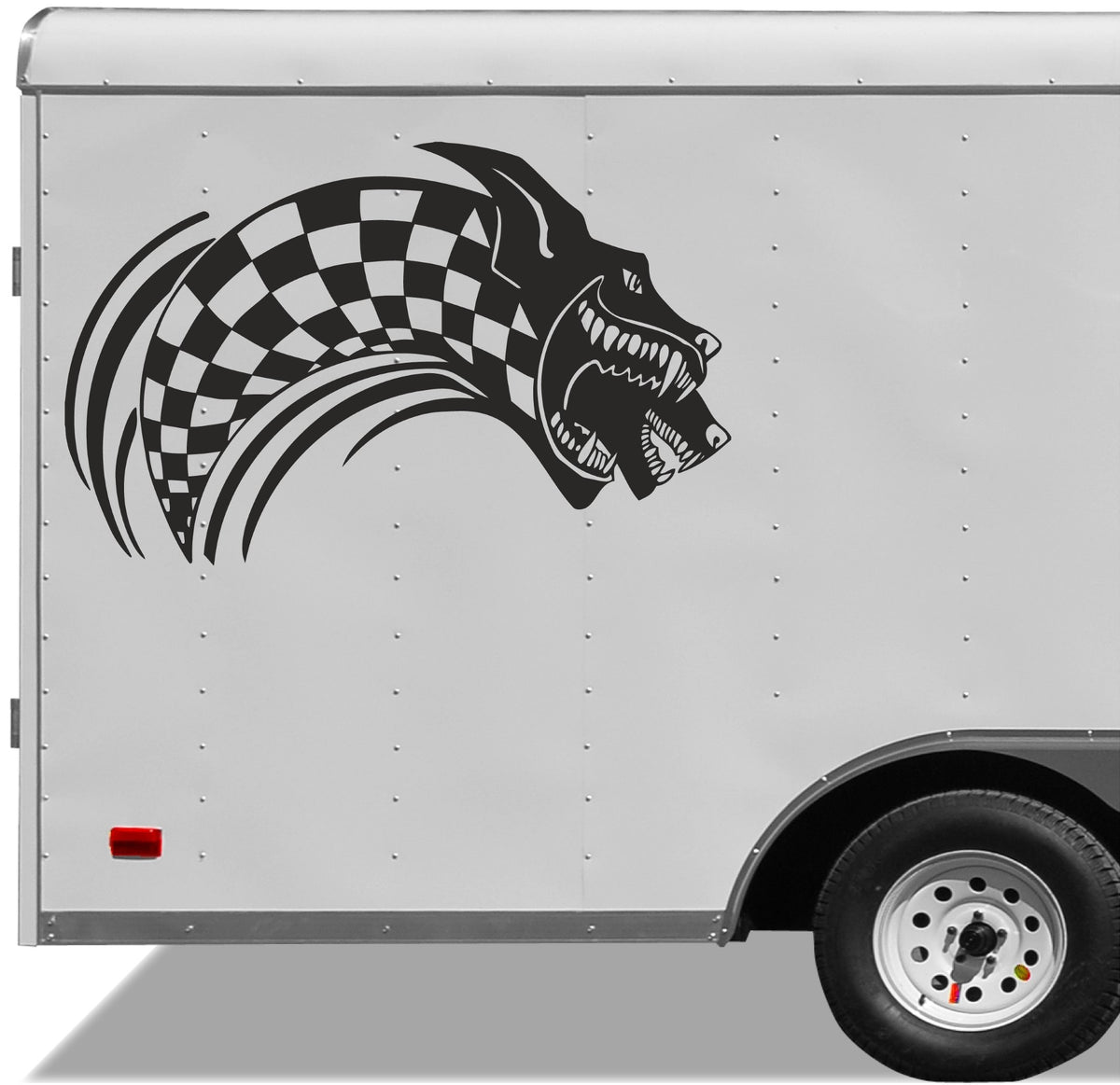 Hounds of Hell Trailer Vinyl Decals - Checkered Flag Design