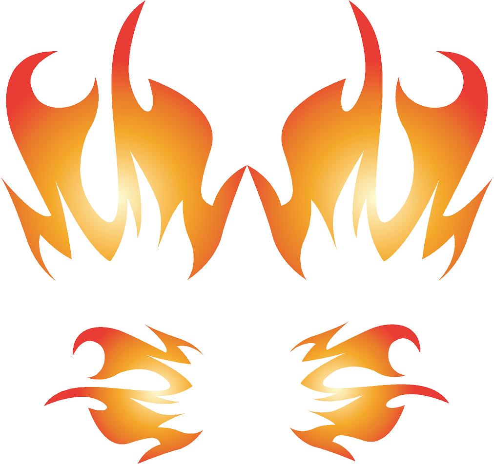 StickerChef Faded Flames Golf Cart Decal Set – 3-Piece Vinyl