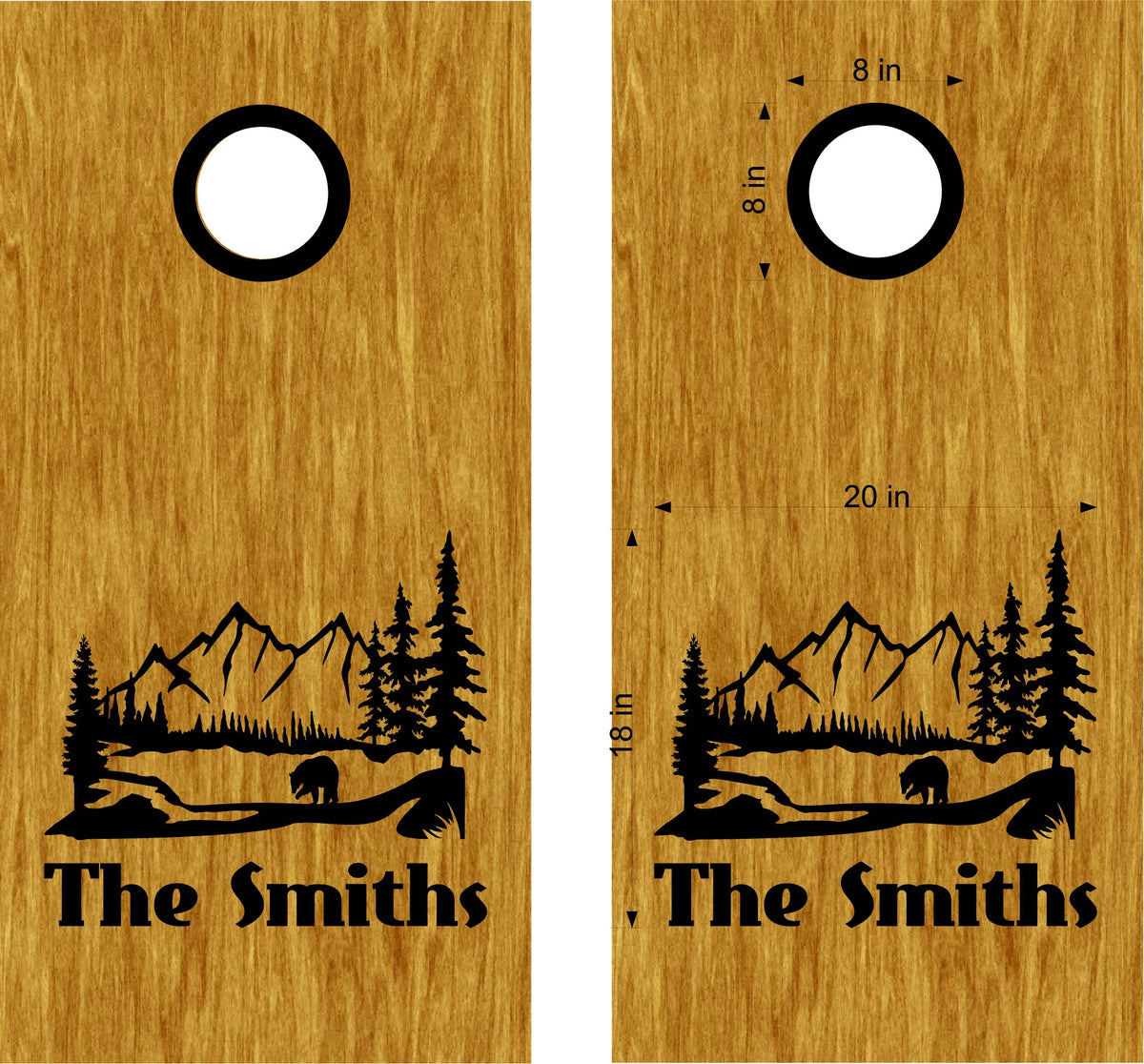 Family Cornhole Decals with Stunning Mountain Designs