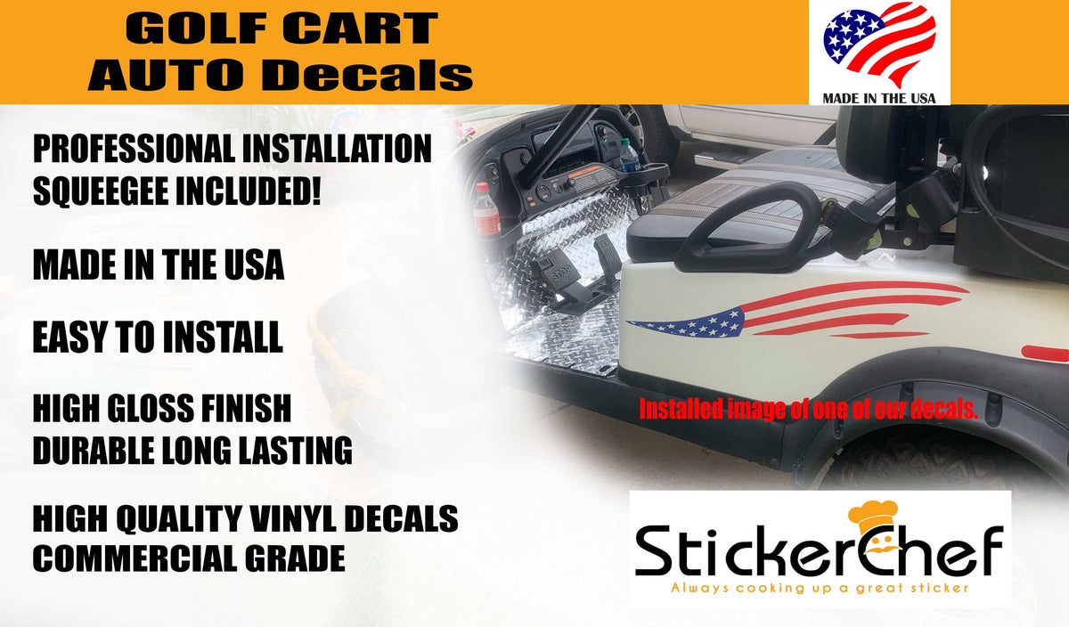 Racing Stripe Design GC151 Golf Cart Decals – Racing Stripe ATV UTV Vinyl