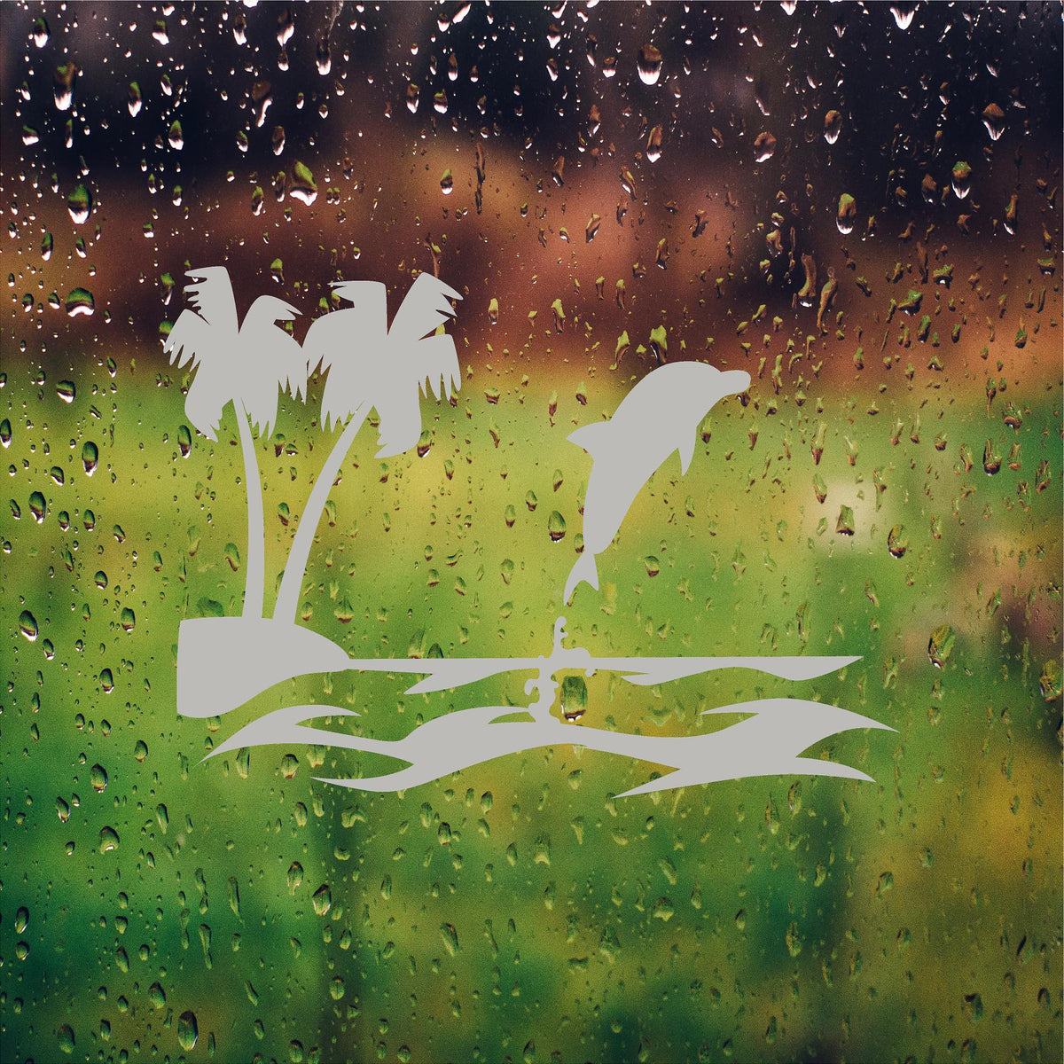 Dolphin Jumping Etched Glass Decals for Elegant Decor