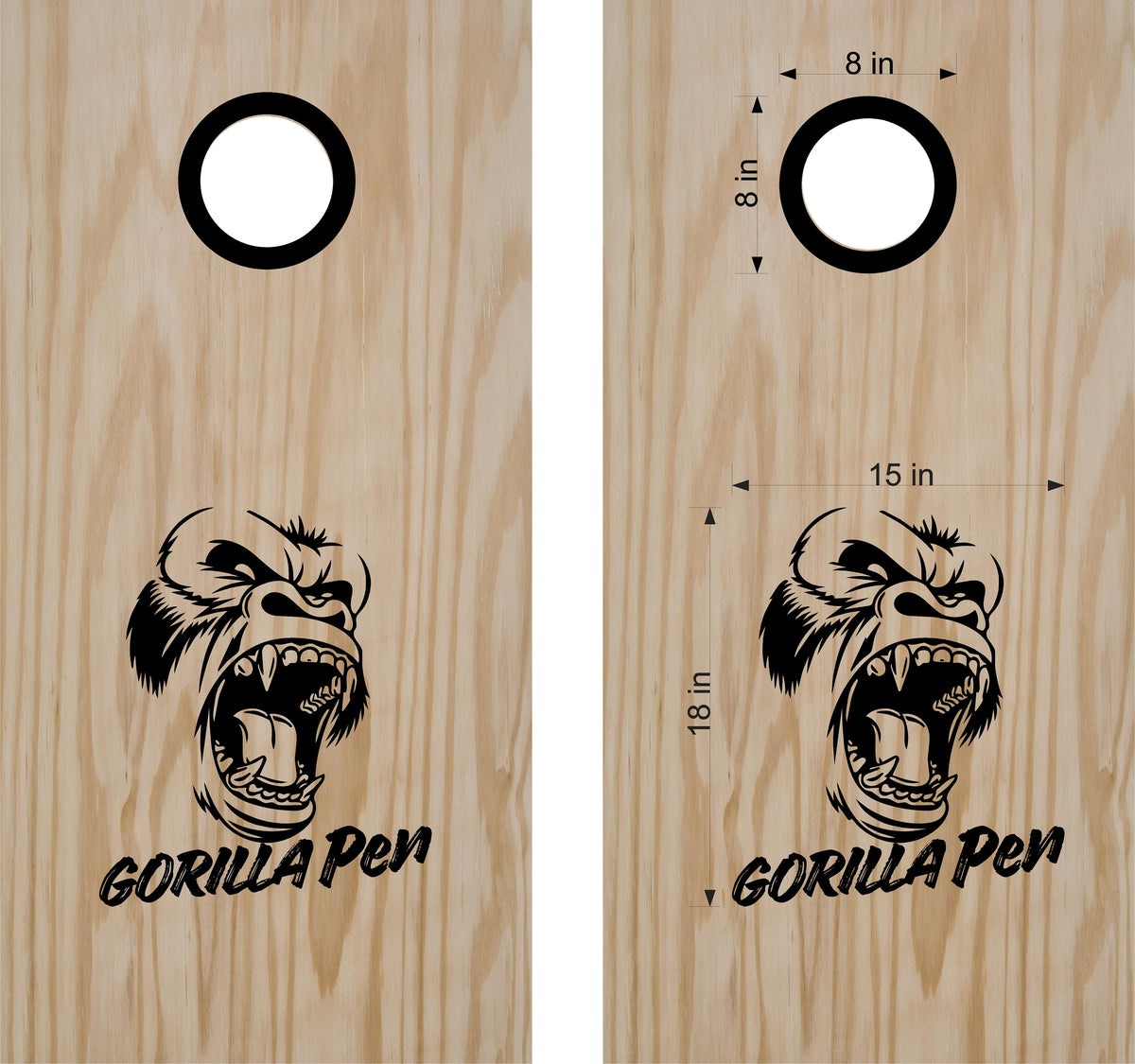 Custom gorilla Cornhole decal set