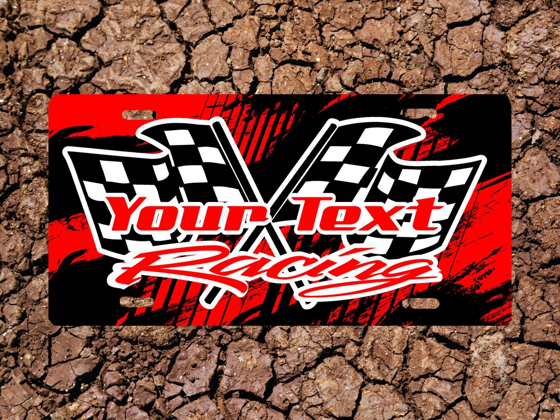Auto Bike Racing Custom Name Color License Plate Submilation Printed