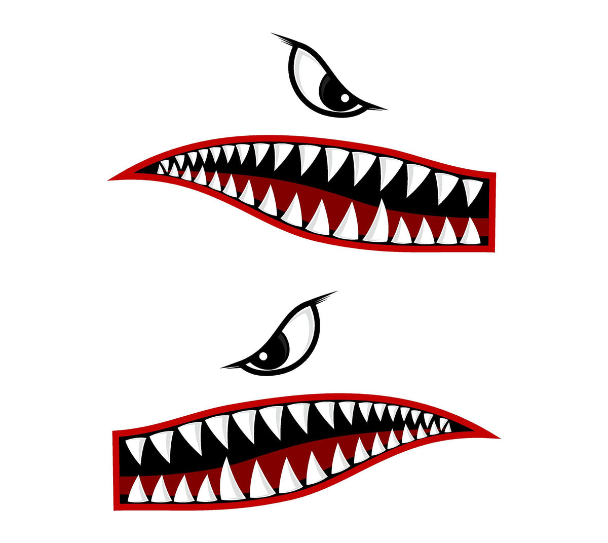 Aggressive Shark Teeth Decal Set | Outdoor Vinyl | StickerChef