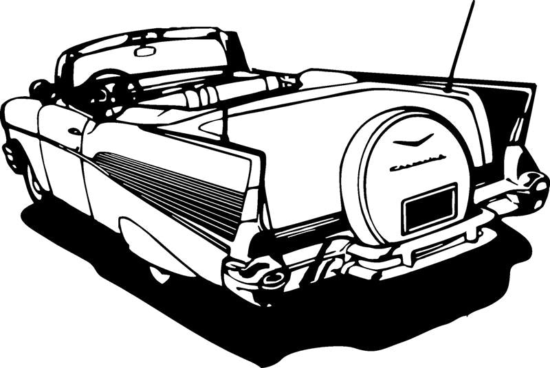 1957 Chevy Convertible Wall Decal - Vintage Muscle Car Auto Vinyl ...