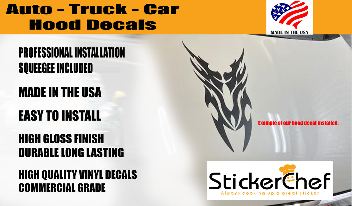 Fire Flames Car Vinyl Decal Sticker Set - HF13