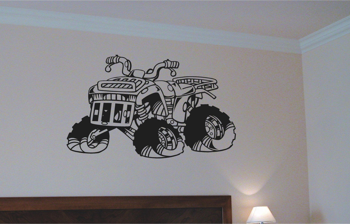 ATV Four Wheeler Car Wall Decal - Auto Wall Mural - Vinyl Stickers - B