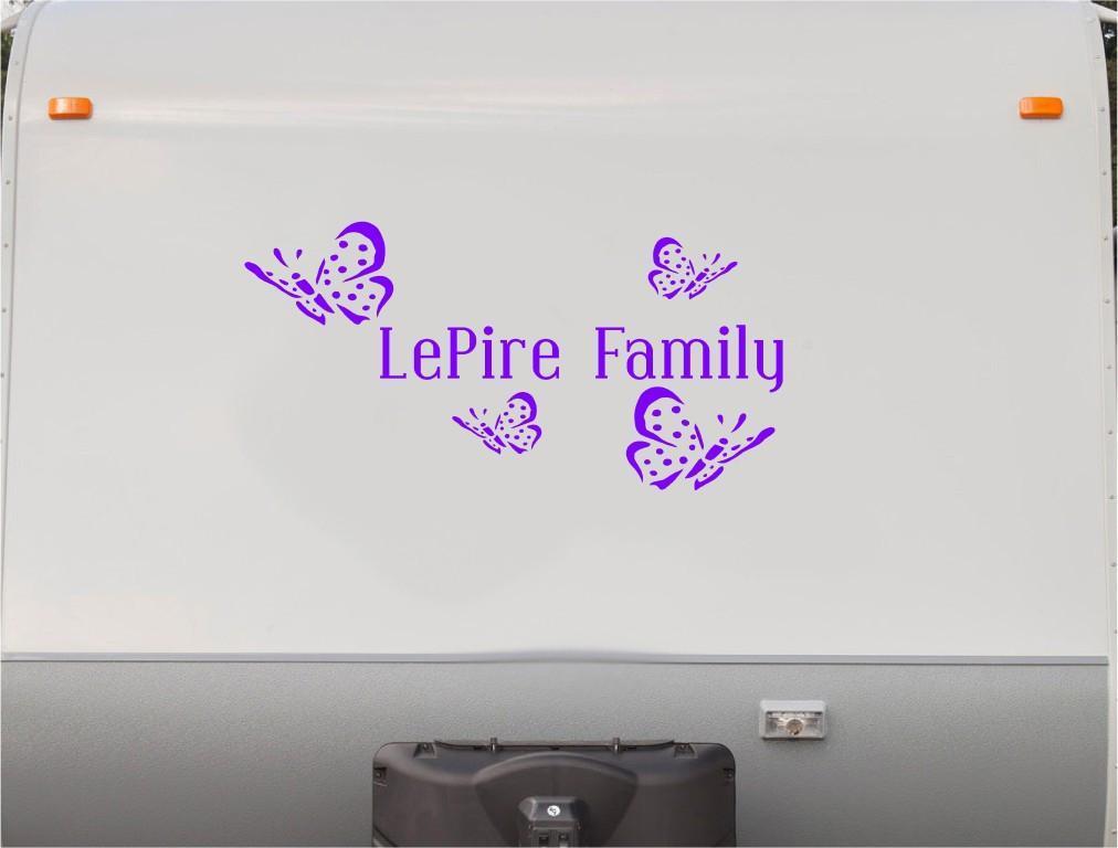 Butterfly RV Camper Vinyl Decal Sticker for Personalization