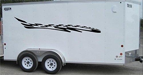 Checkered Flag Racing Trailer Decals Stickers Set