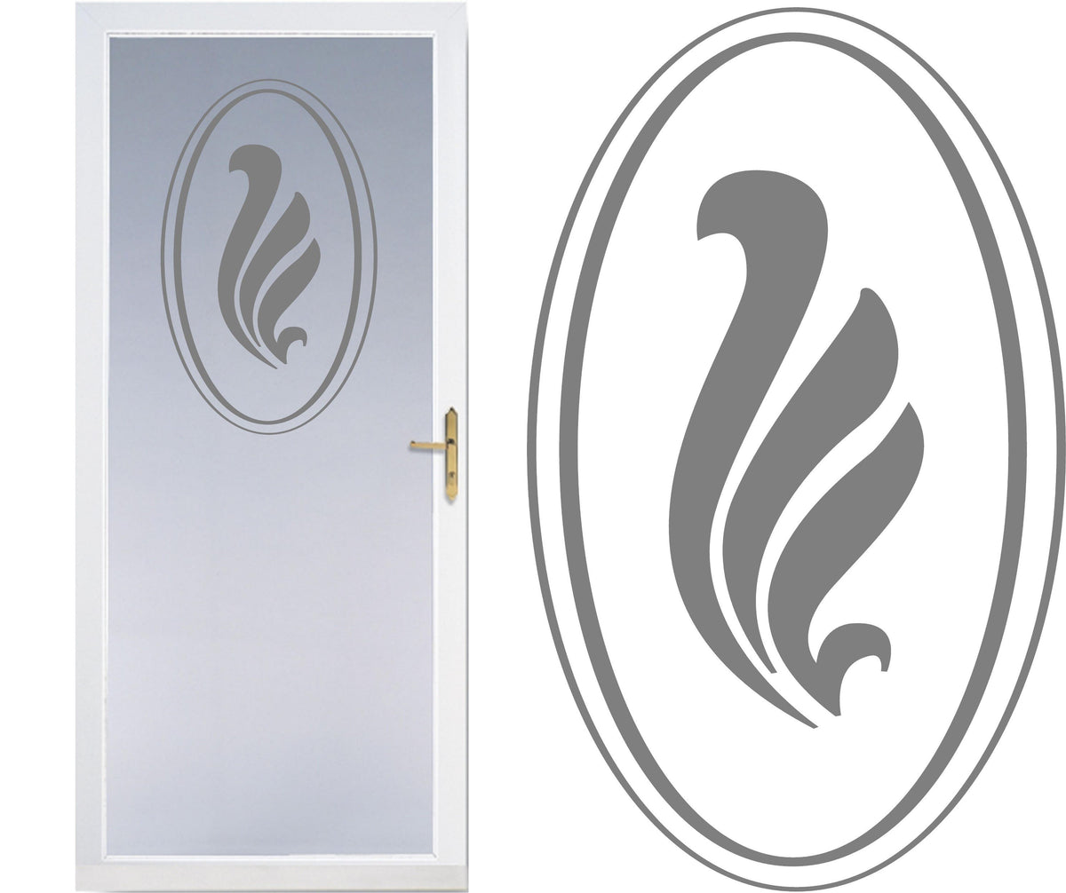 Front Modern Design Etched Glass Vinyl Privacy Film Glass Door Decal 01