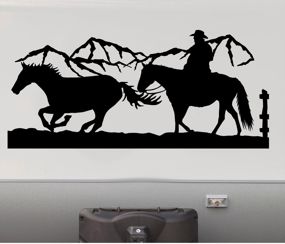 Cowboy Equestrian Horseback Riding Horse Trailer Decals Trailer Sticke