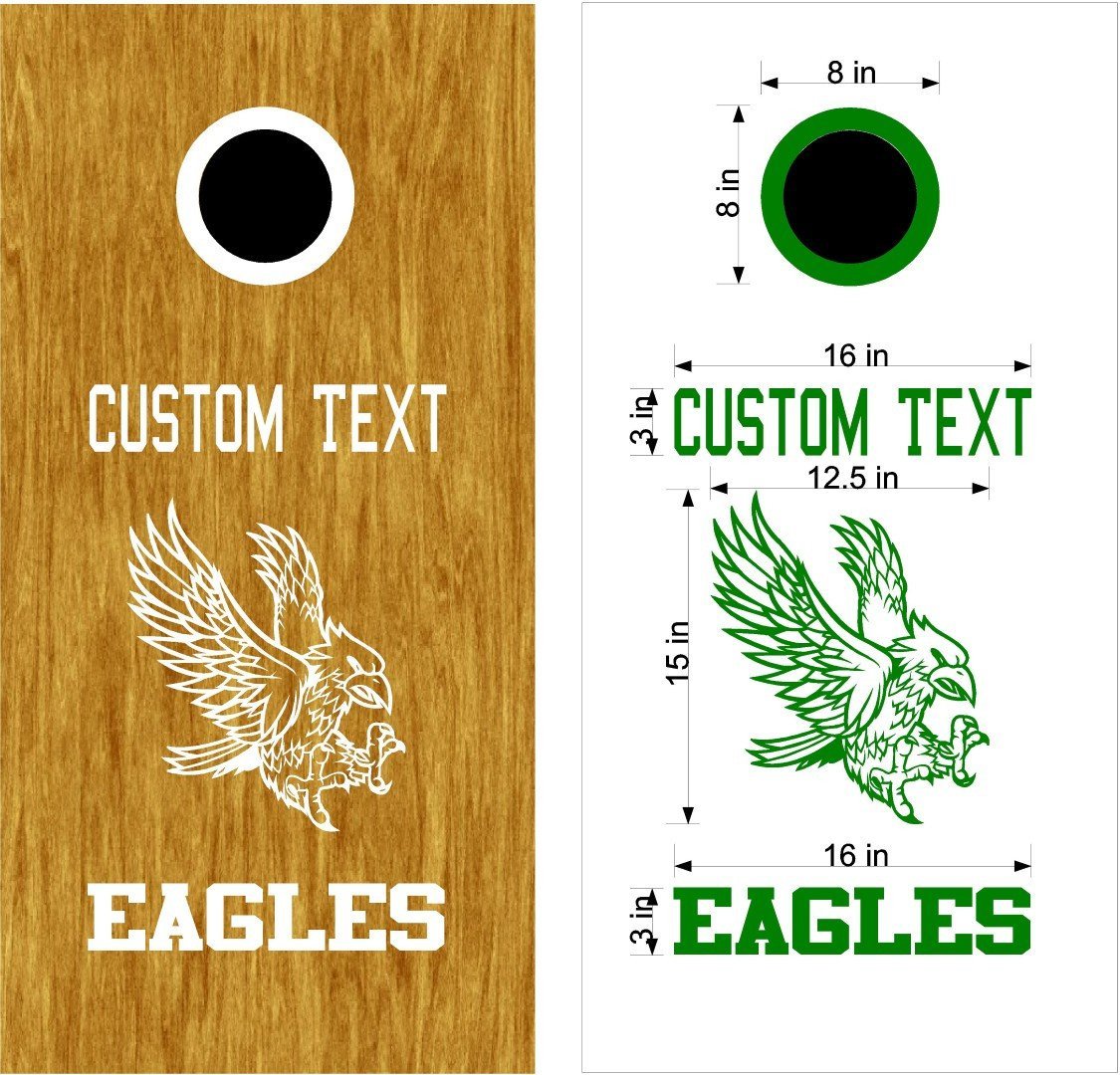 Eagles Football Vinyl Decal Sticker for Cornhole Boards