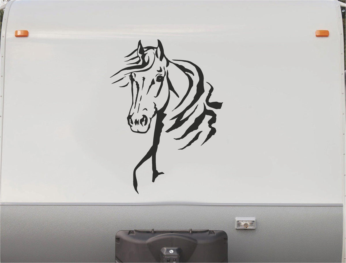 Equestrian Horseback Riding Horse Trailer Vinyl Decals Enclosed Traile