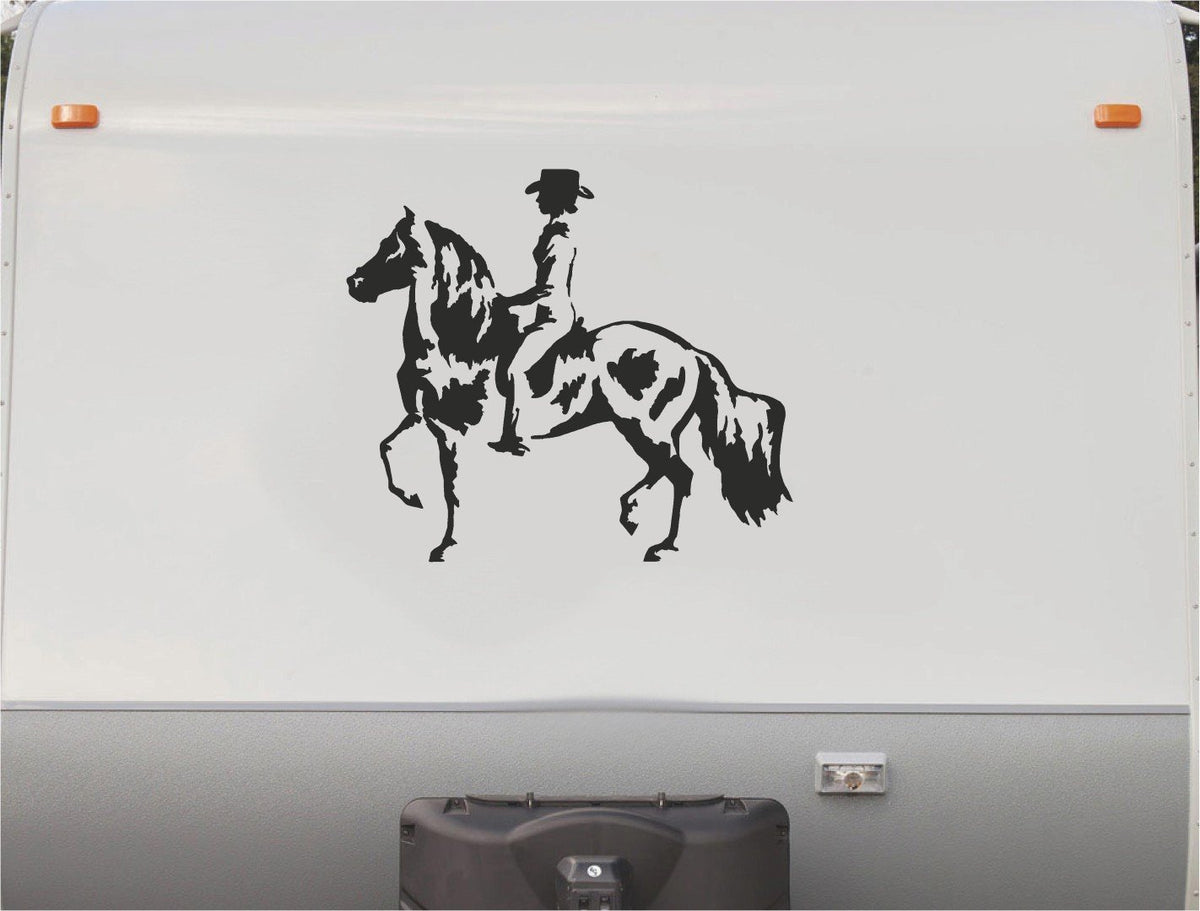Equestrian Horseback Riding Horse Trailer Vinyl Decals Enclosed Traile