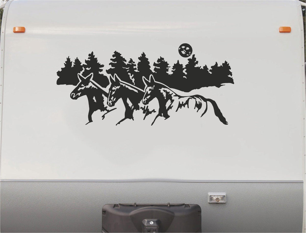 Equestrian Horseback Riding Horse Trailer Vinyl Decals Enclosed Traile