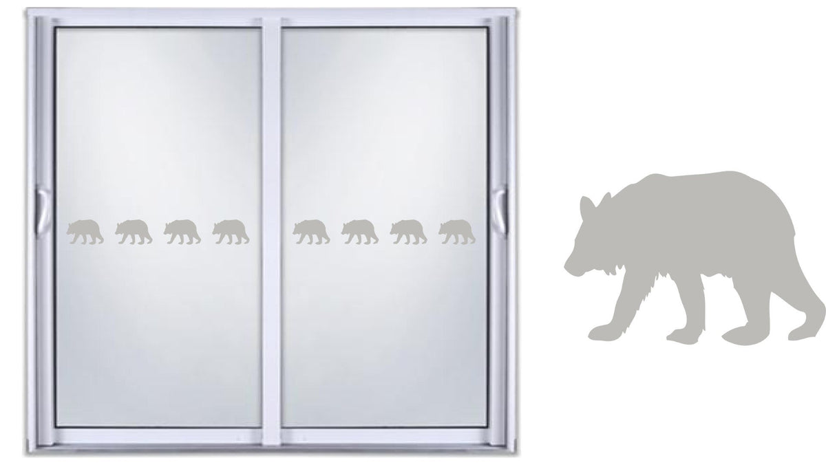 Bear Etched Glass Vinyl Decals Sliding Door Safety Stickers