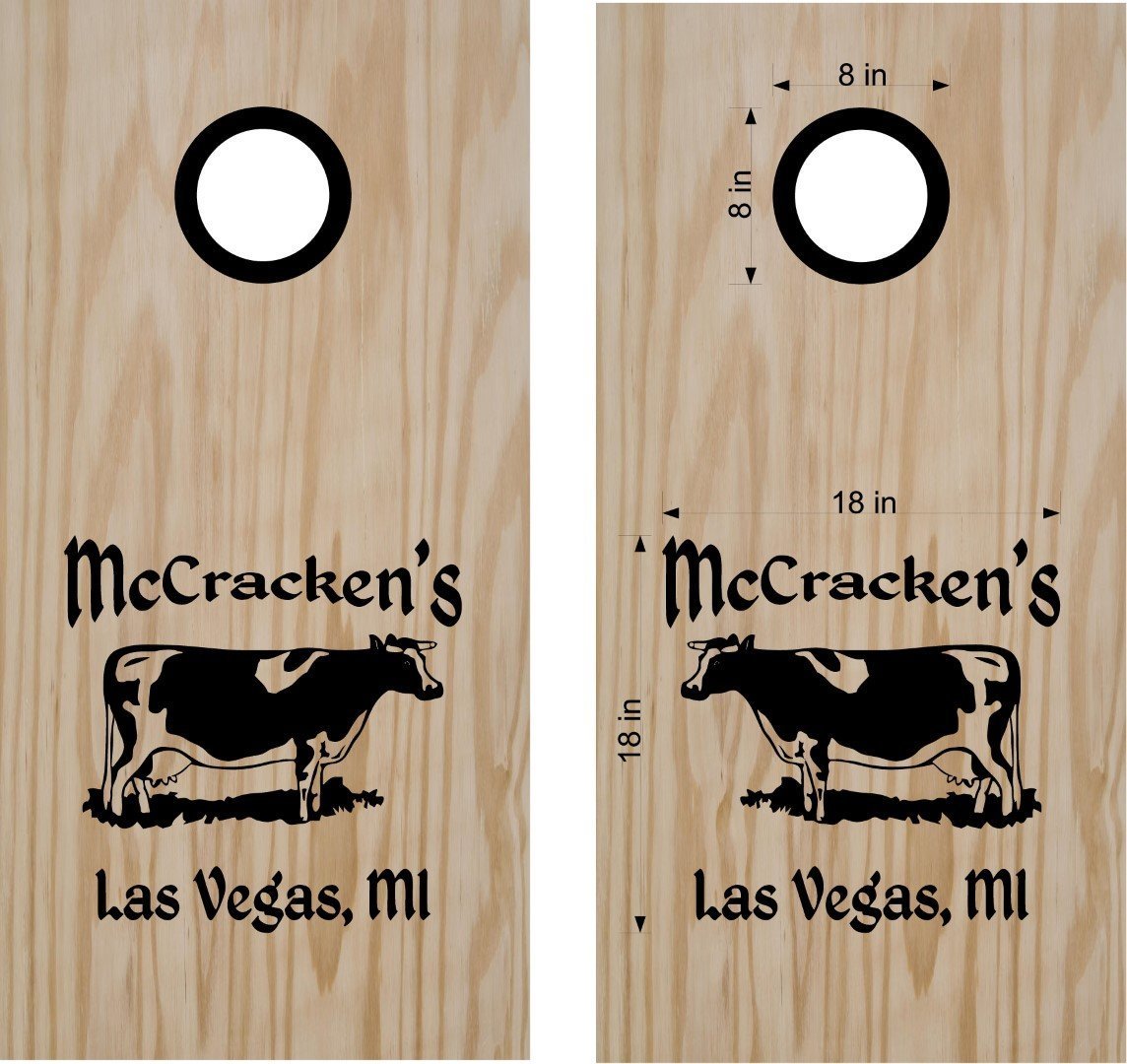 Farm Cattle Cow Cornhole Decal Set Boards Bean Bag Toss Sticker