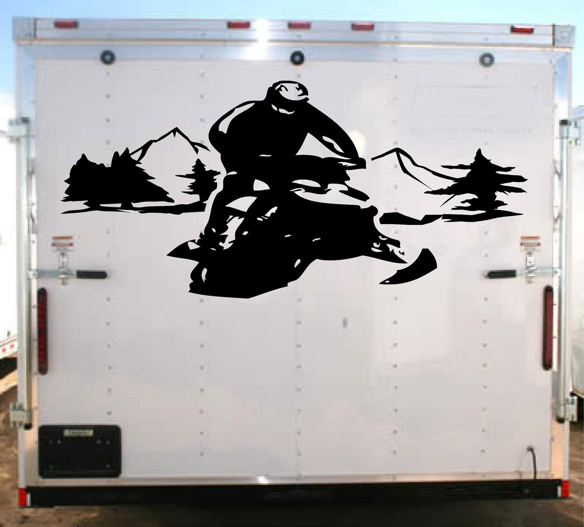 Fly Racing Snowmobile Trailer Decals - Mountain Tree Design
