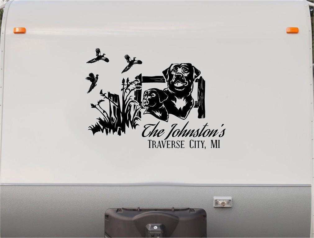 Labrador Retreiver Mountains RV Camper 5th Wheel Motor Home Vinyl Decal ...