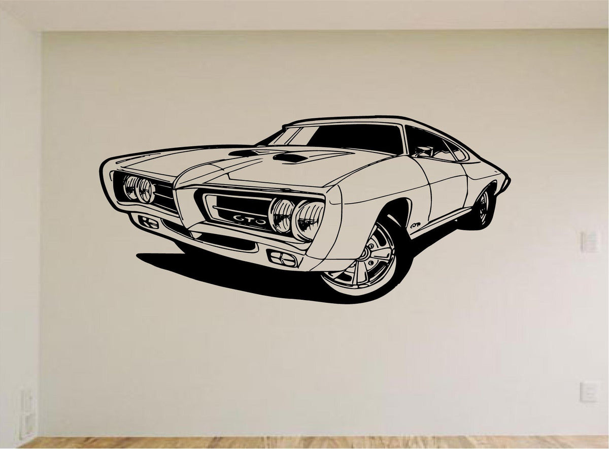Pontiac GTO Wall Decal - Classic Car Auto Stickers | StickerChef