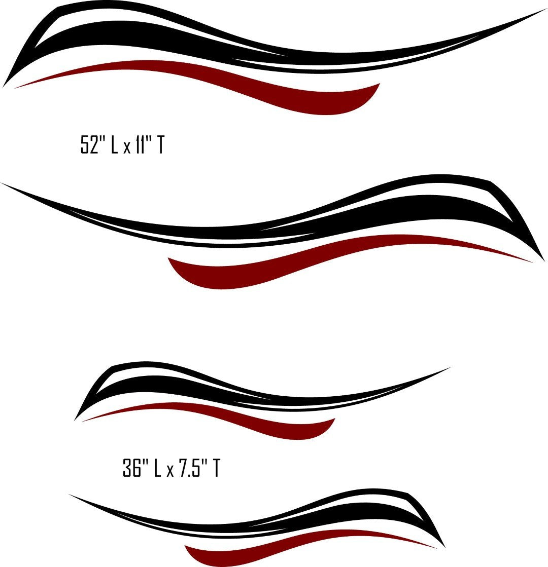 Replacement Decals for RVs and Pontoon Boats - Swoosh Design