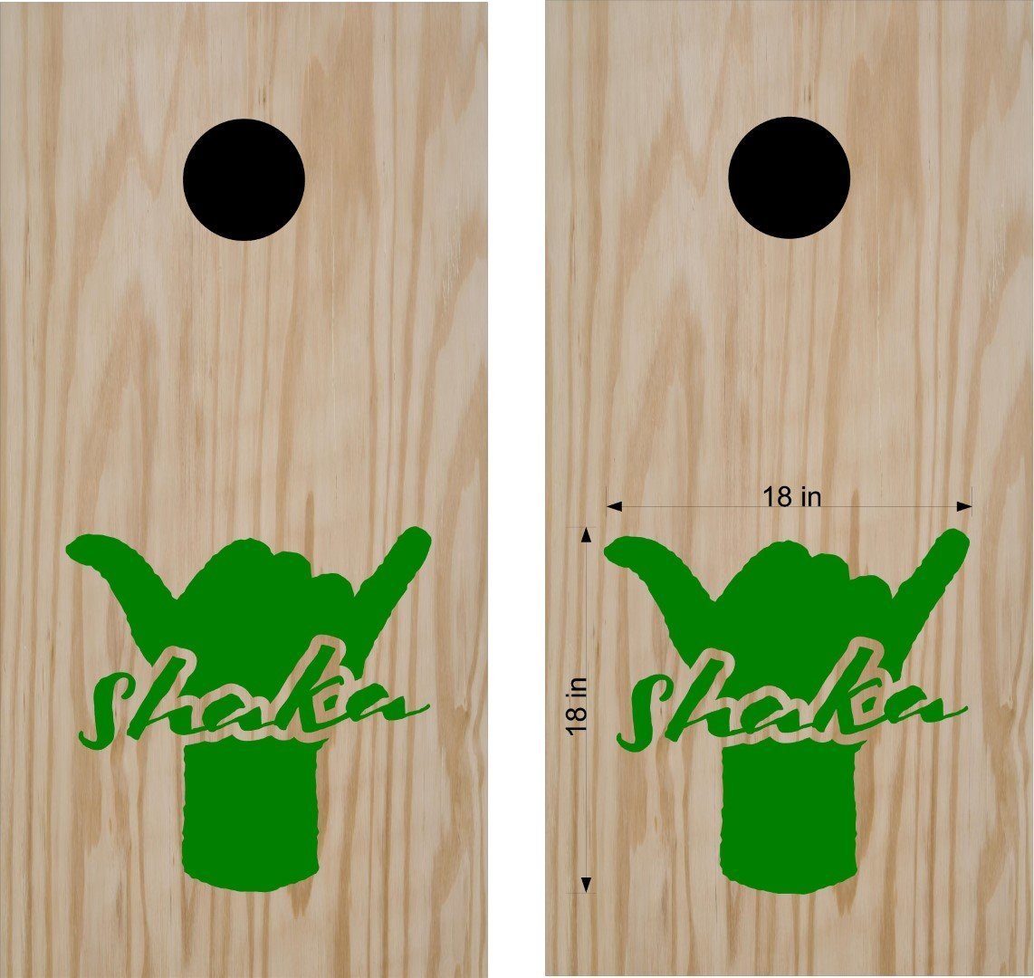 Shaka Ocean Cornhole Decal for Backyard Fun