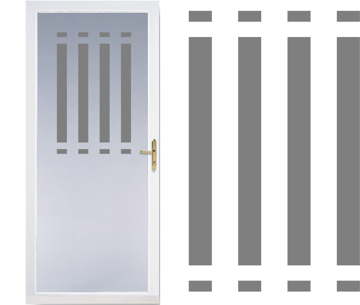 Front Modern Design Etched Glass Vinyl Privacy Film Glass Door Decal 01