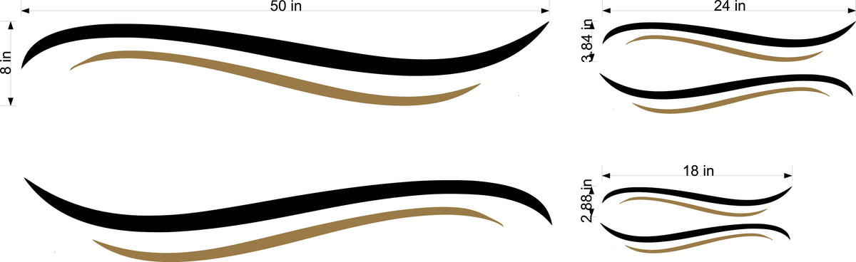 StickerChef Swoosh Swish Decals for RVs and Boats