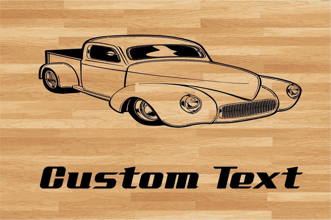 Truck Hot Rod 2 Car Wall Decal - Auto Wall Mural - Vinyl Stickers - Bo