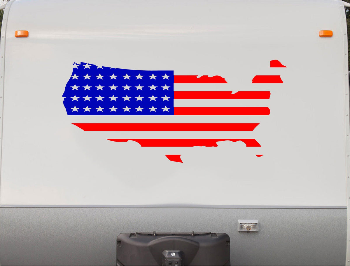 US Flag RV Replacement Decals for Campers and Trailers