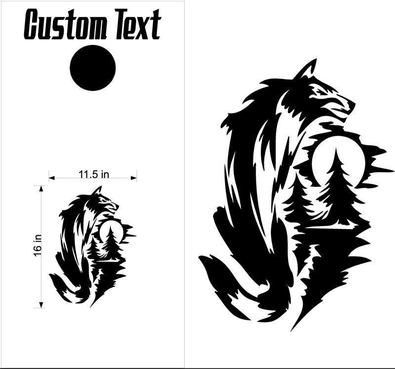 Wolf Vinyl Decal Sticker for Cornhole Boards