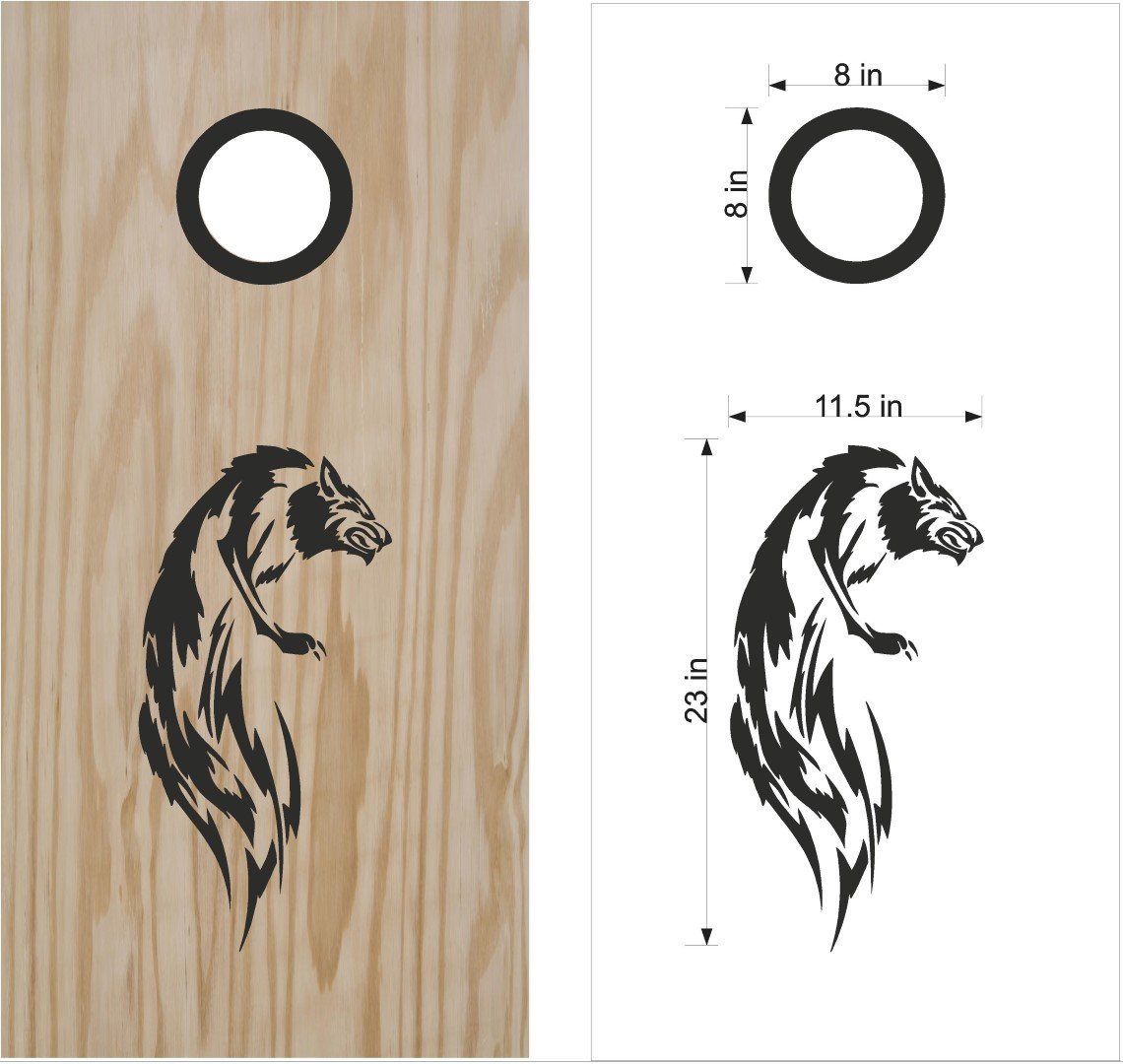 Wolf and Wolves Vinyl Decal Sticker for Cornhole Boards