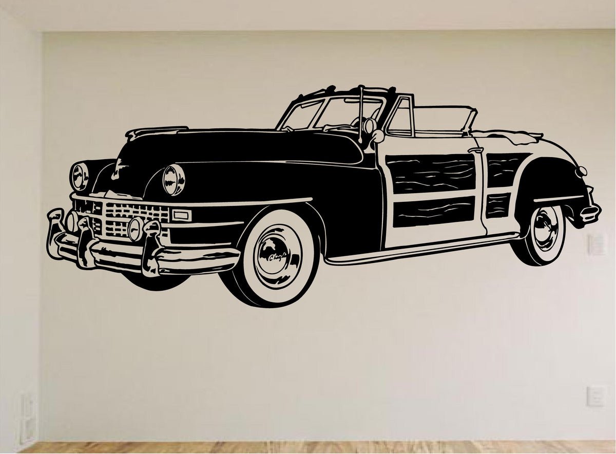 StickerChef Wood Panel Door Car Wall Decal- Auto Murals- Man Cave Gara